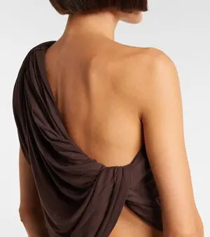 Rick Owens Draped Knitted One-shoulder Top - Brown
