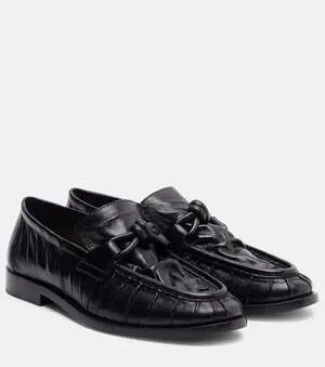 Bottega Veneta Astaire Knot Leather Loafers - Black