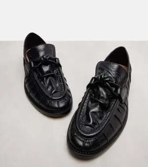 Bottega Veneta Astaire Knot Leather Loafers - Black
