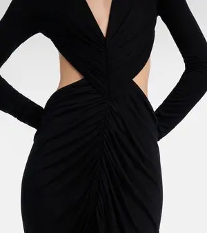 Rick Owens Ruched Open-back Jersey Gown - Black