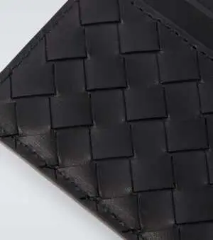 Bottega Veneta Intrecciato Leather Card Holder - Black