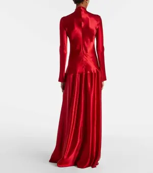 FFORME Mila Satin Maxi Dress - Red