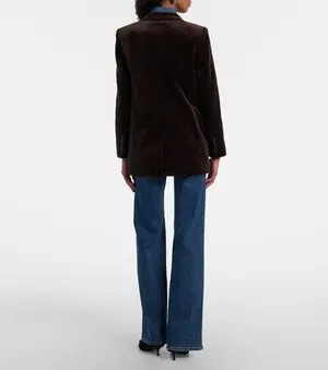 NILI LOTAN Diane Velvet Blazer - Brown