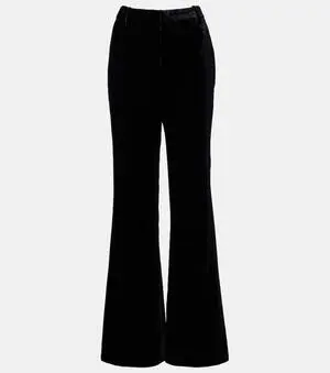 NILI LOTAN Effy High-Rise Flared Velvet Pants