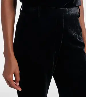 NILI LOTAN Effy High-rise Flared Velvet Pants