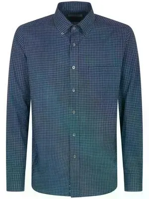 Canali Check-print Shirt - Blue