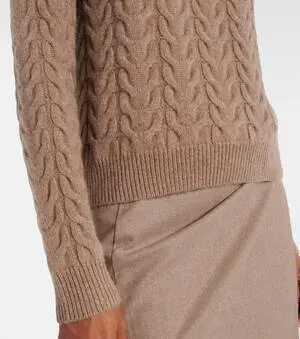 Max Mara Aramis Cable-knit Cashmere Sweater - Brown