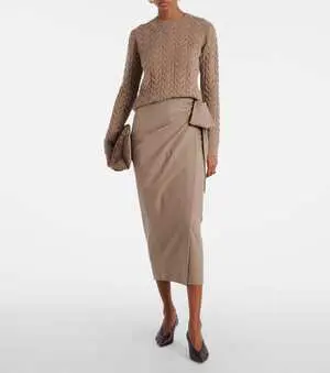 Max Mara Aramis Cable-knit Cashmere Sweater - Brown