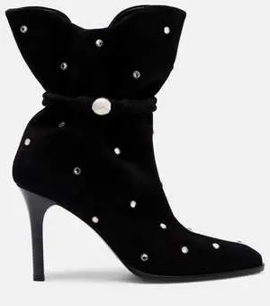 Isabel Marant Étoile Lolya 90 Embellished Suede Ankle Boots