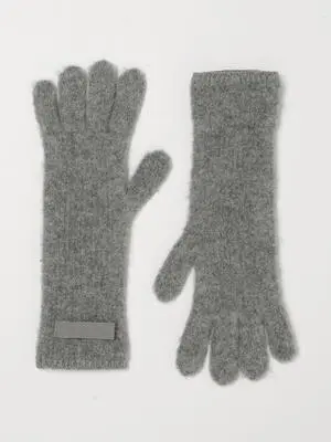 Jacquemus Jacquemus Knitted Gloves With Grosgrain Detail Grey