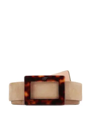 ROGER VIVIER Belle Vivier Leather Belt - Brown