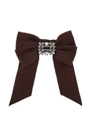 ROGER VIVIER Rv Broche Hair Clip - Brown