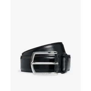 BOSS Engraved Leather Belt - Black