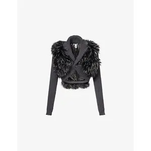 Black Faux Fur Trim Cardigans