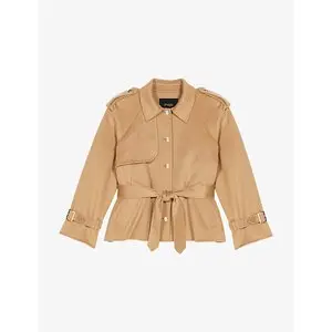 Maje Double-faced Belted Wool-blend Jacket