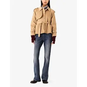 Maje Double-faced Belted Wool-blend Jacket
