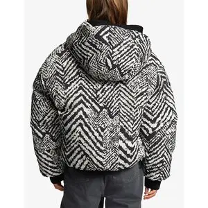 BOSS Herringbone-print Padded Shell-down Jacket