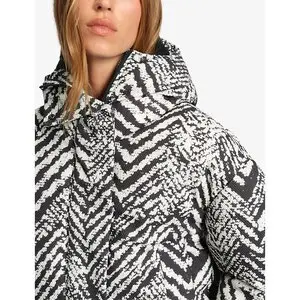BOSS Herringbone-print Padded Shell-down Jacket