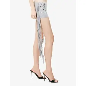 JADED LONDON Studded Tassel Stretch-woven Skort