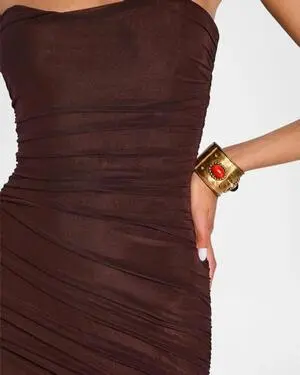 Retrofete Isadore Strapless Maxi Dress - Walnut