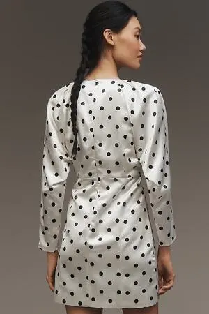 SIEMPRE Long-sleeve Polka Dot Mini Dress