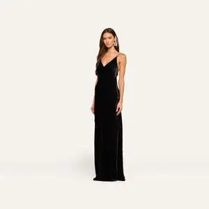 L'Agence Saint Velvet Gown - Black