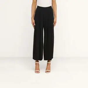 L'Agence Novalynn Cropped Pleated Trousers - Black