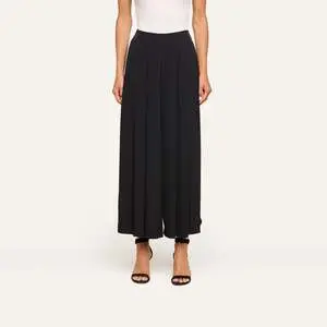 L'Agence Novalynn Cropped Pleated Trousers - Black