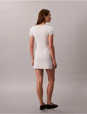 Calvin Klein Tech Knit Allover Monogram Mini Dress