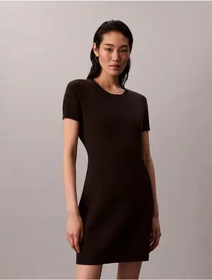 Calvin Klein Tech Knit Mini Dress - Black