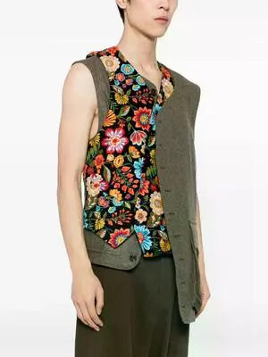 Comme Des Garçons Floral Embroidered Gilet