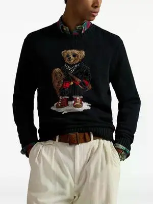 Polo Ralph Lauren Polo Bear-embroidered Sweater - Black