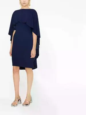 Alberta Ferretti Layered Cape Dress