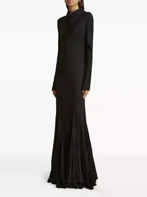 Khaite Pleated Open-back Silk Dress
