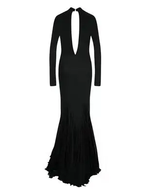 Khaite Pleated Open-back Silk Dress