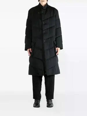 Yohji Yamamoto Quilted Diagonal-seam Coat
