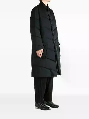 Yohji Yamamoto Quilted Diagonal-seam Coat