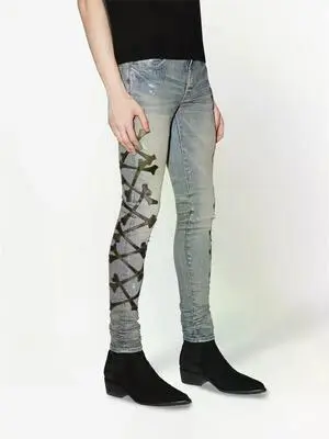 Amiri Camo Bones Skinny Jeans