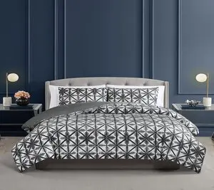 Vince Camuto Classic Shibori 3 Piece King Duvet Cover Set - One-color