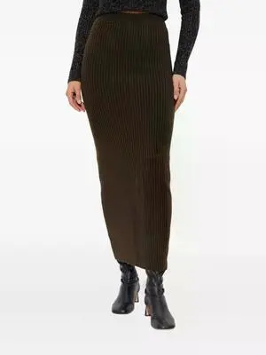 Max Mara Boris Ribbed Midi Skirt - Brown