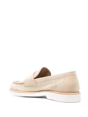 Santoni Almond-toe Suede Loafers