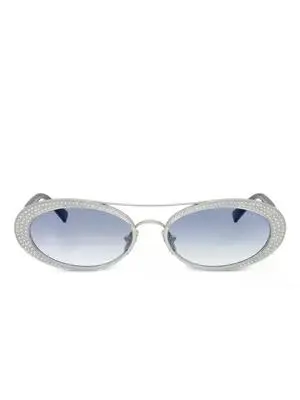 VOGUE EYEWEAR Embellished Oval Sunglasses - Silver