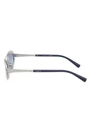 VOGUE EYEWEAR Embellished Oval Sunglasses - Silver