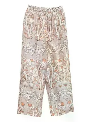 Biyan Floral-print Silk Trousers