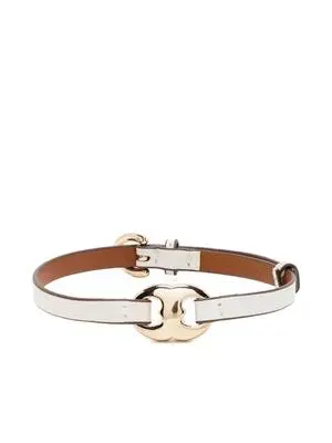 Tory Burch Gemini Leather Bracelet - White