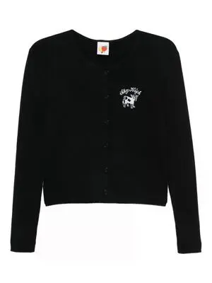 SKY HIGH FARM WORKWEAR Intarsia-knit Logo Cardigan - Black