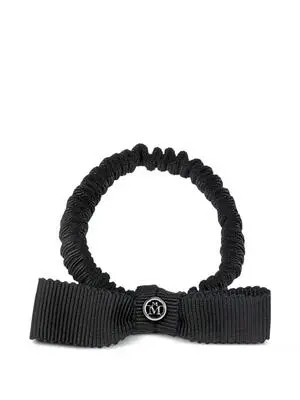 MAISON MICHEL Bow-embellished Scrunchie - Black