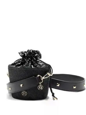 MAISON MICHEL Braided Bucket Bag With Stud Detailing