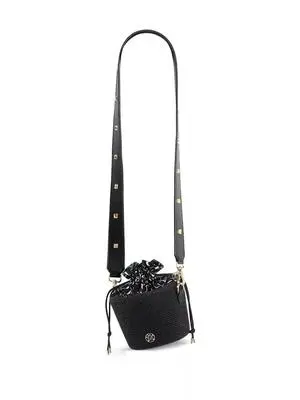 MAISON MICHEL Braided Bucket Bag With Stud Detailing