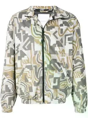 NAPA BY MARTINE ROSE Geometric Pattern Sports Jacket - Grey